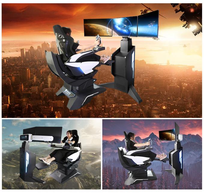 1100W VR Flight Simulators 3 Axis Dynamic Platform 360 Rotate Chair ...