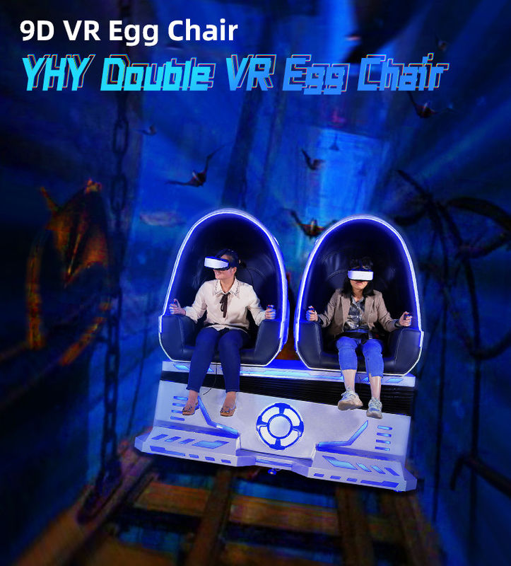 Game Egg 9D VR Cinema 2500W Motion Simulator Chair For 2 Seats