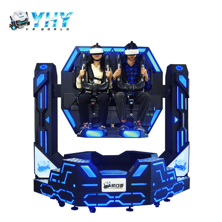Two Seats 9D VR Simulator 8.0KW With Roller Coaster VR Simulation Game