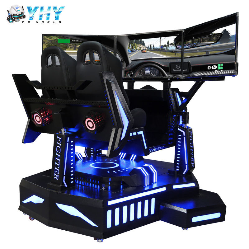 2 Seat 3 Screen Racing Simulator 3KW Power Arcade Machine F1 Game ...