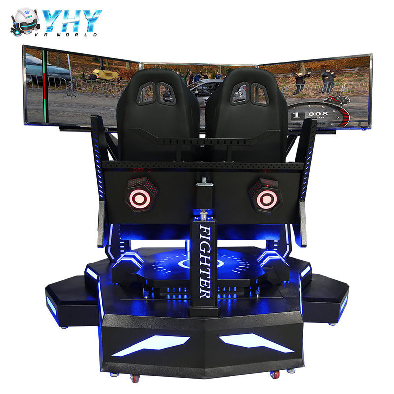 VR Zone 3 Screen Driving Simulator One Player Acrylic Led Light 3 Dof ...
