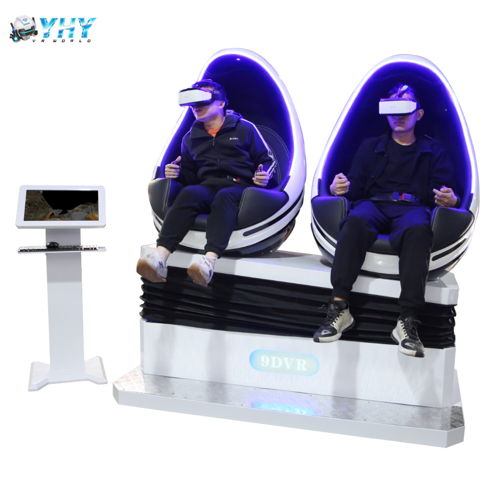 2.5KW Virtual Reality Simulator 2 Seats Egg Chair Roller Coaster Vr Shooting 9D Games