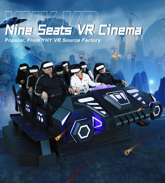 Theater 9 Seats 9D VR Simulator 360 Degree Movie Cinema Virtual Roller Coaster Simulator