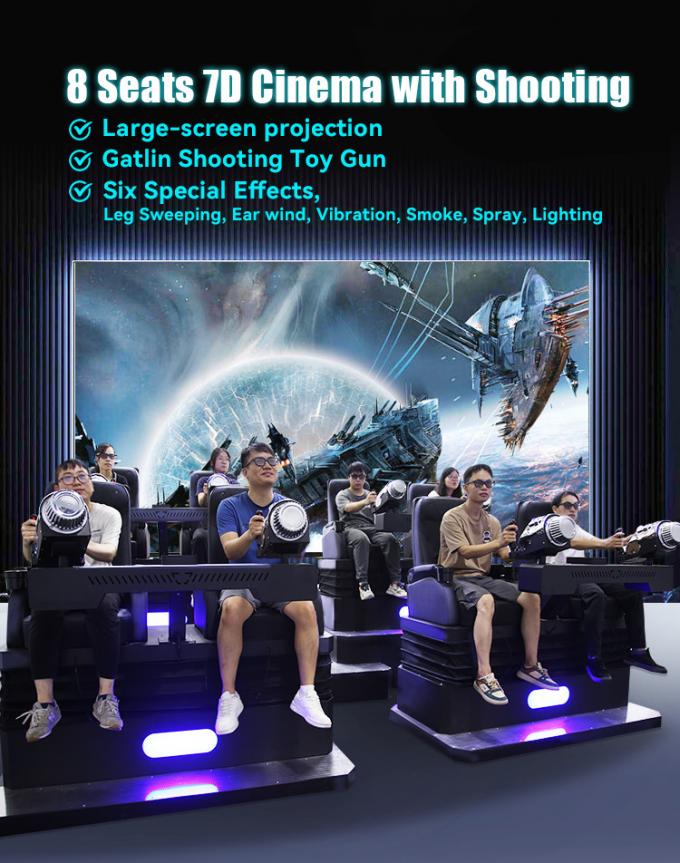 8 Seat 9D VR Cinema With Projection Screen Glasses 5 Games 7D VR Egg Chairs