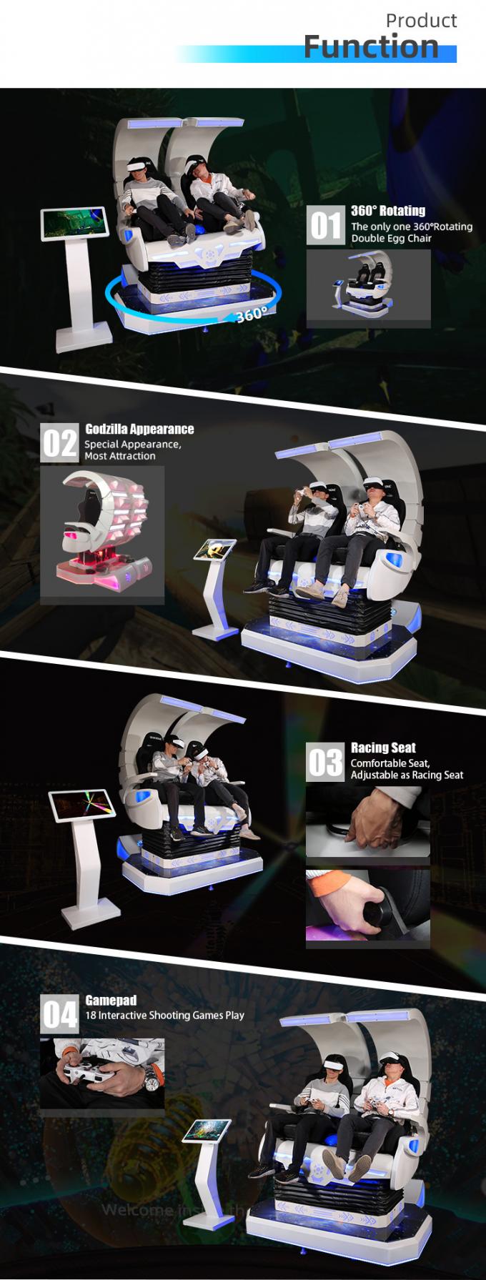Godzilla Gaming Chair VR Motion Simulator Double Egg Chair 360 Degree ...