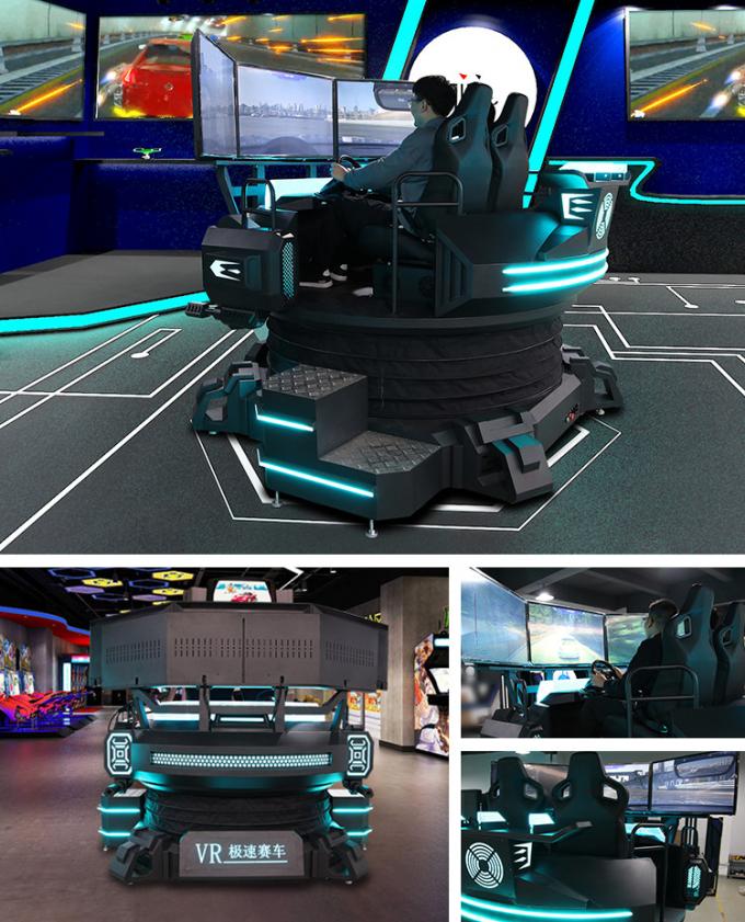 3.0kw Car Game Machine three screen racing simulator 3DOF Electric ...