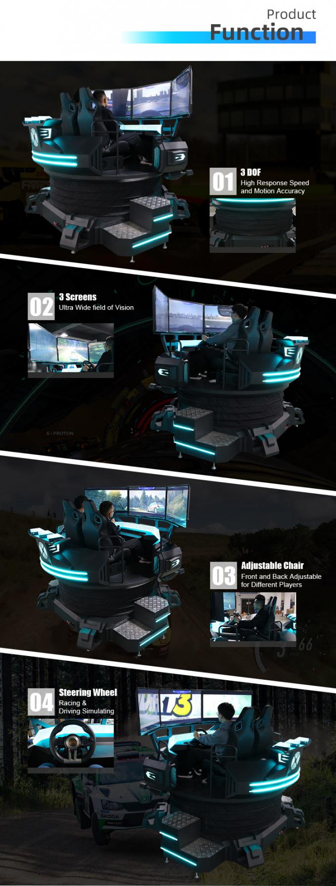 300kgs RoHs 3 Screen Racing Simulator 3 DOf Driving Simulation Seat ...